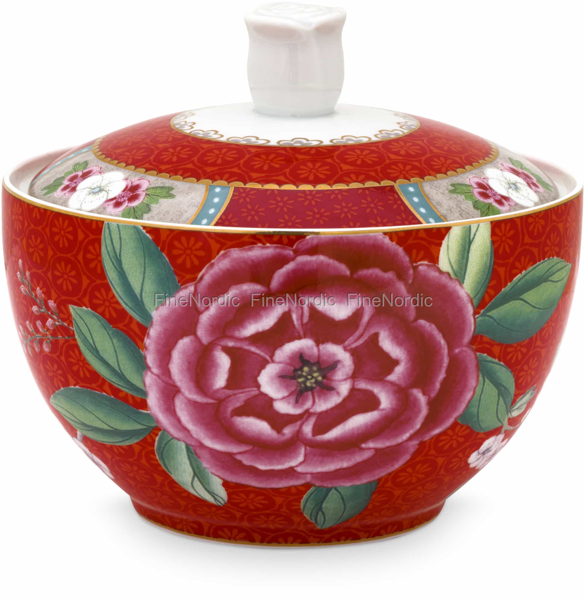 Pip Studio Zuckertopf Blushing Birds Red 300 ml