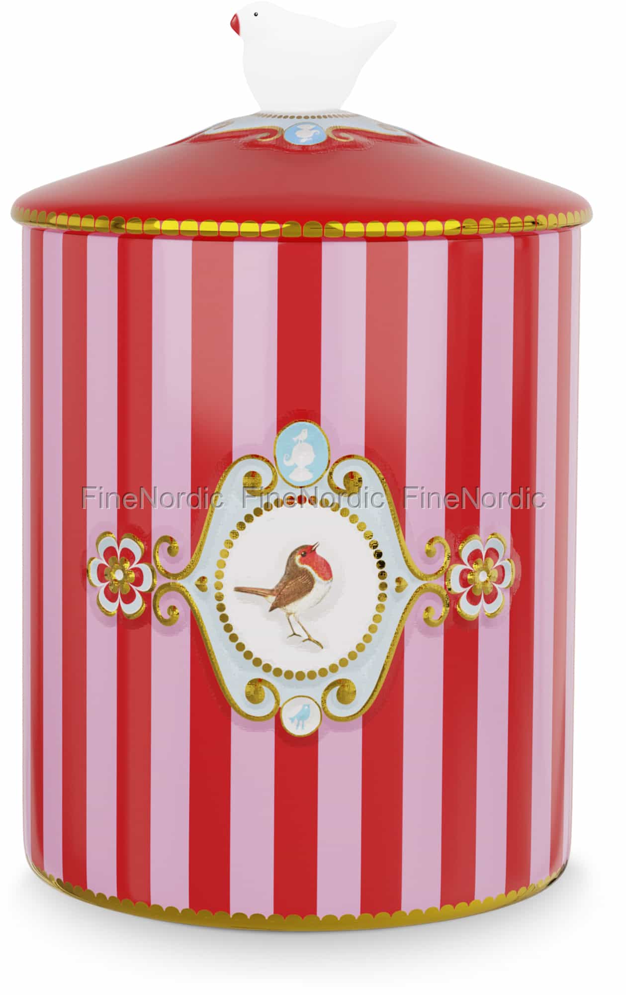 Pip Studio Dose Love Birds Red-Pink 1,3 Liter