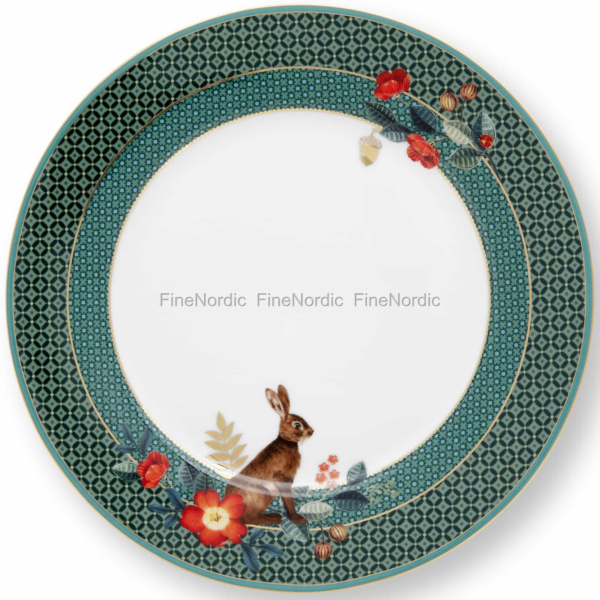 Pip Studio Teller Winter Wonderland Rabbit Green 21 cm