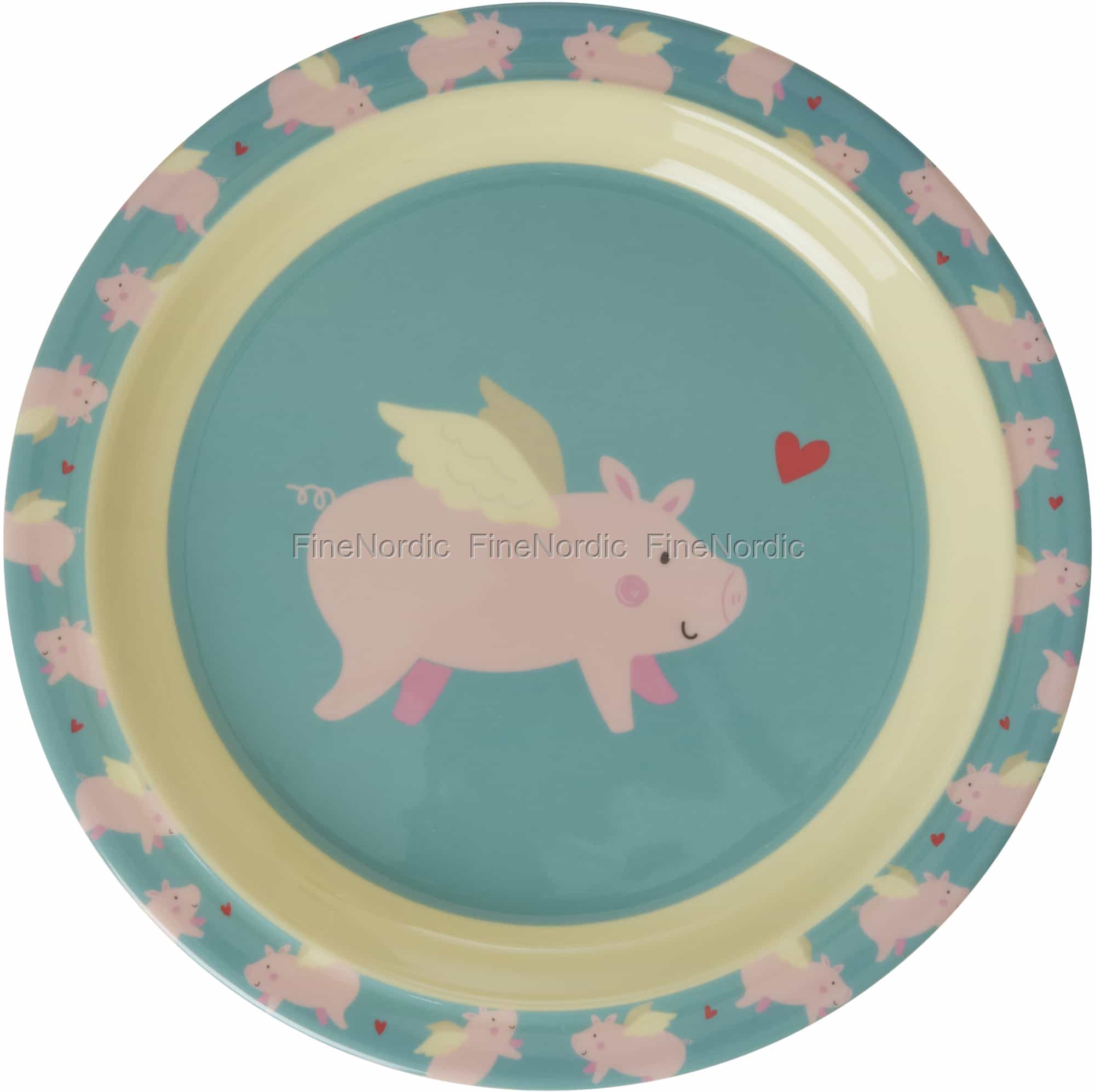 Rice Melamin Kinderteller - Flying Pig