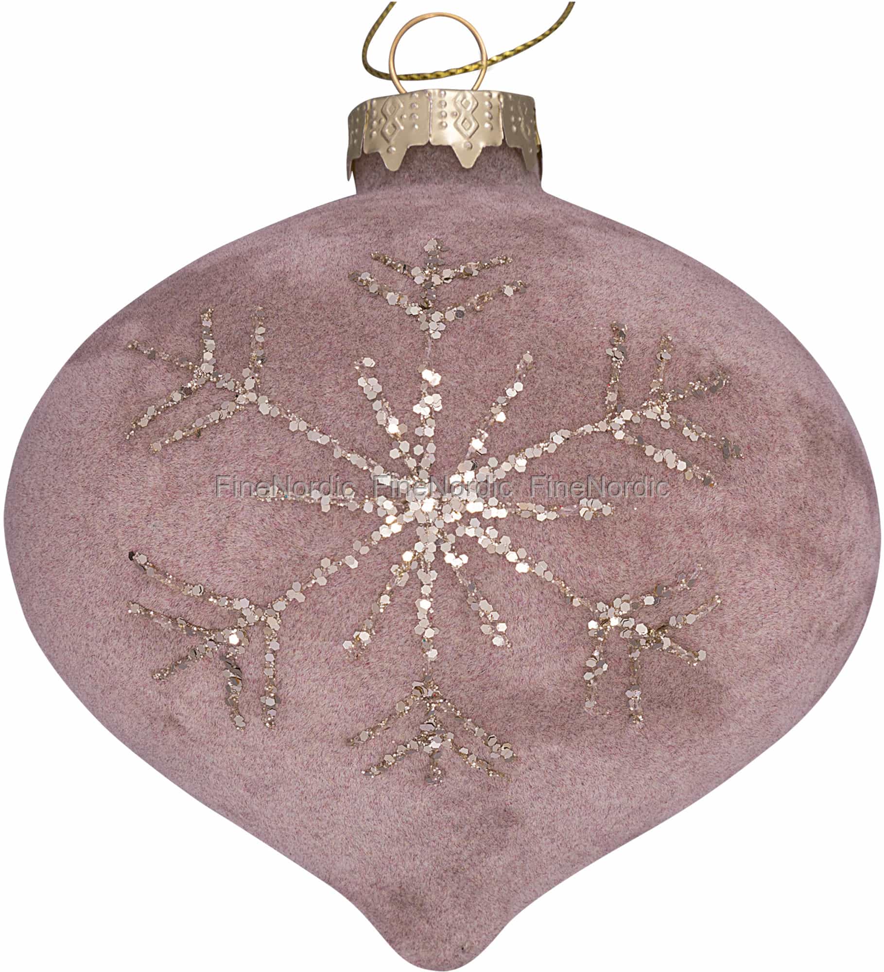 GreenGate Weihnachtskugel Glas Zwiebel Velvet Dusty Rose Groß
