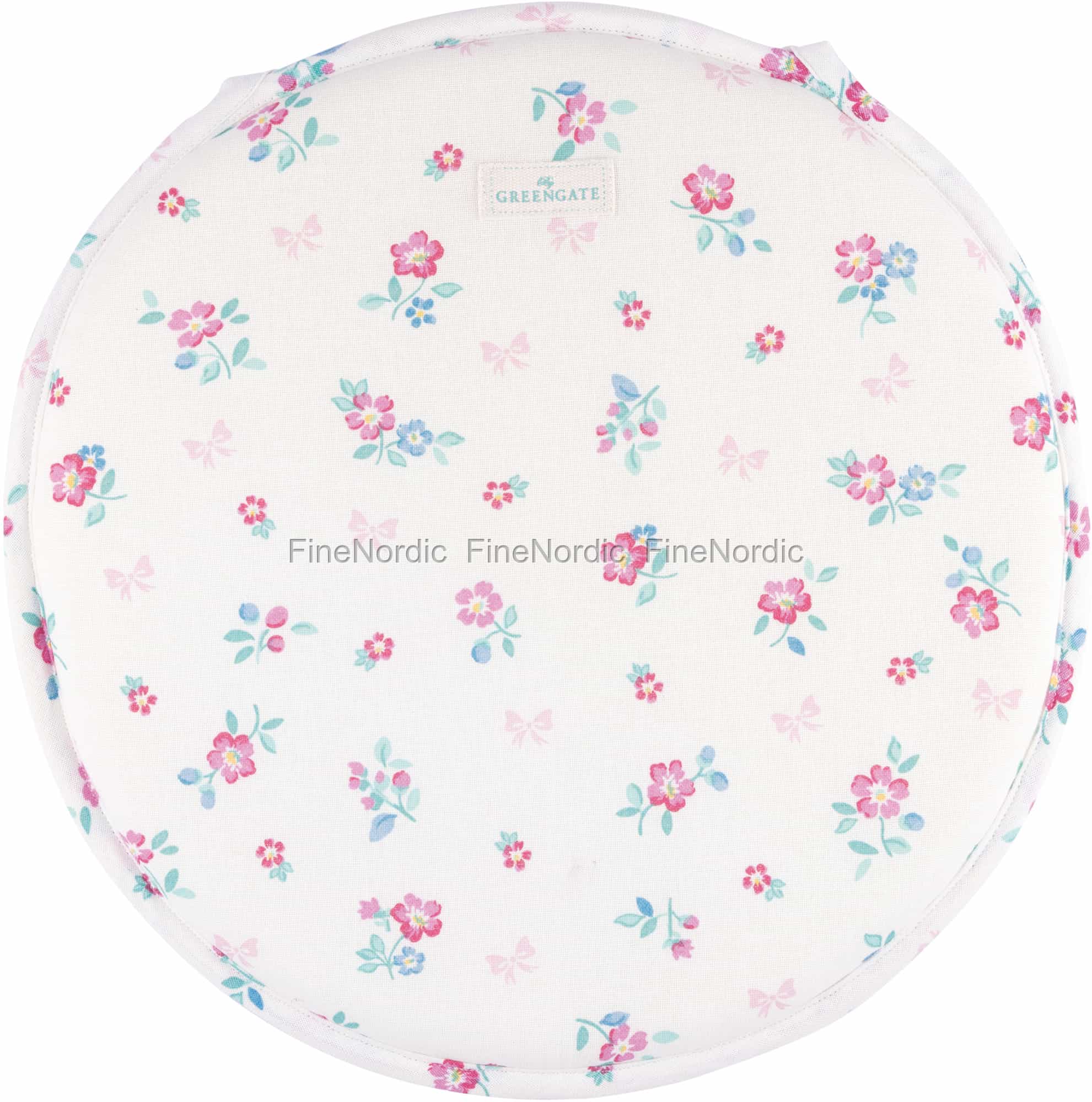 GreenGate Sitzkissen Rund Athea White 38 cm